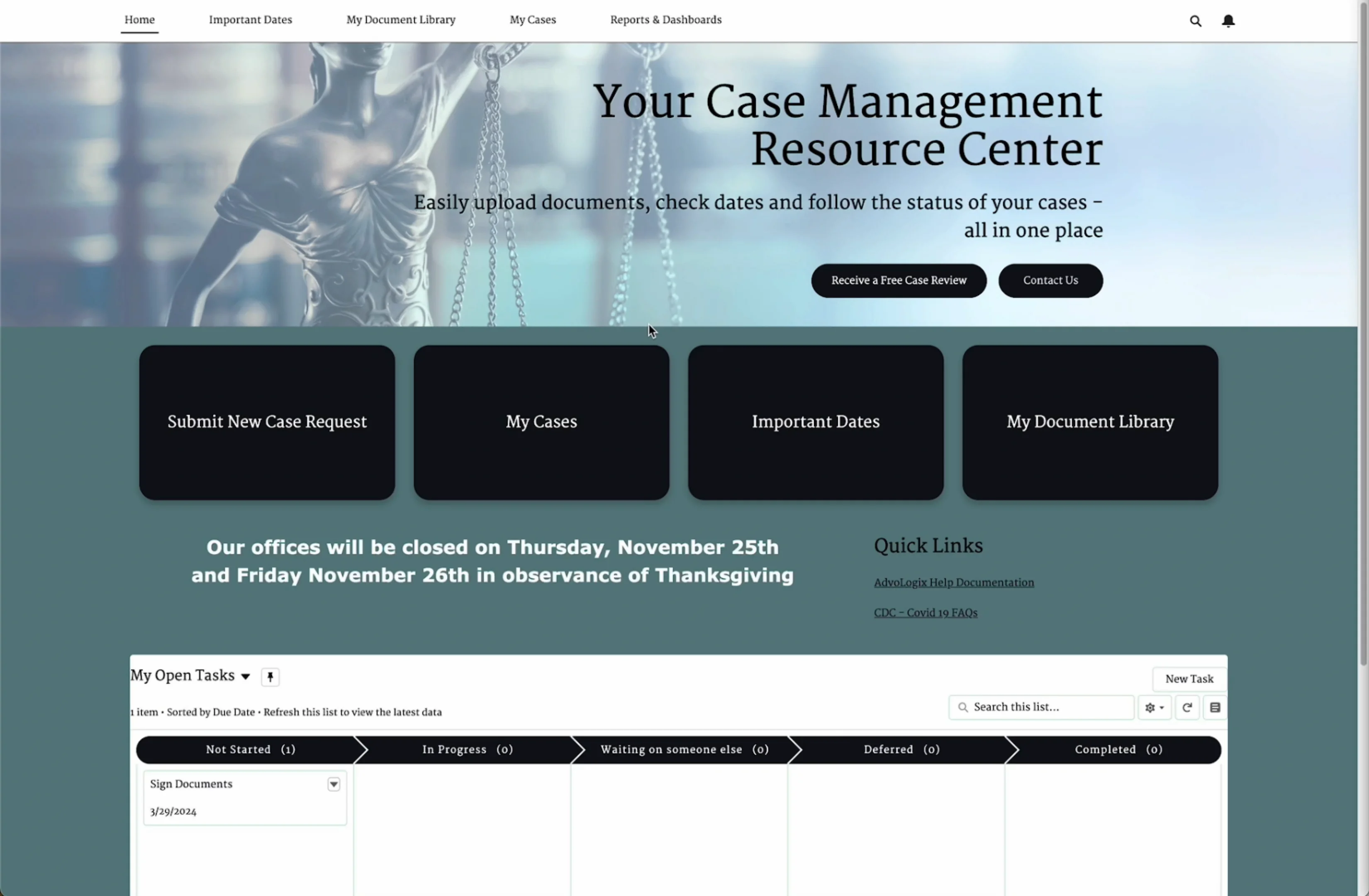 Law Firm Client Portal Example on Vimeo