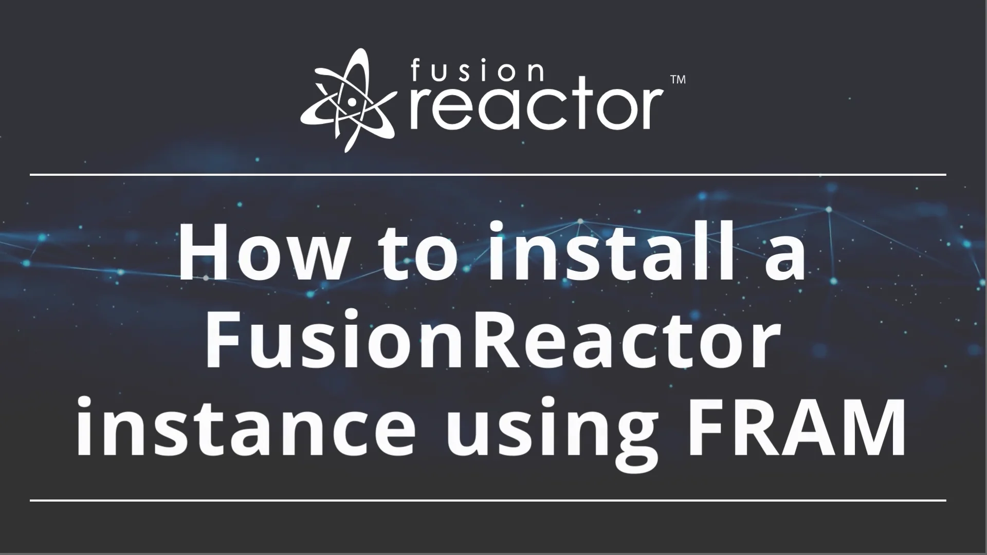 How to install a FusionReactor instance using FRAM on Vimeo