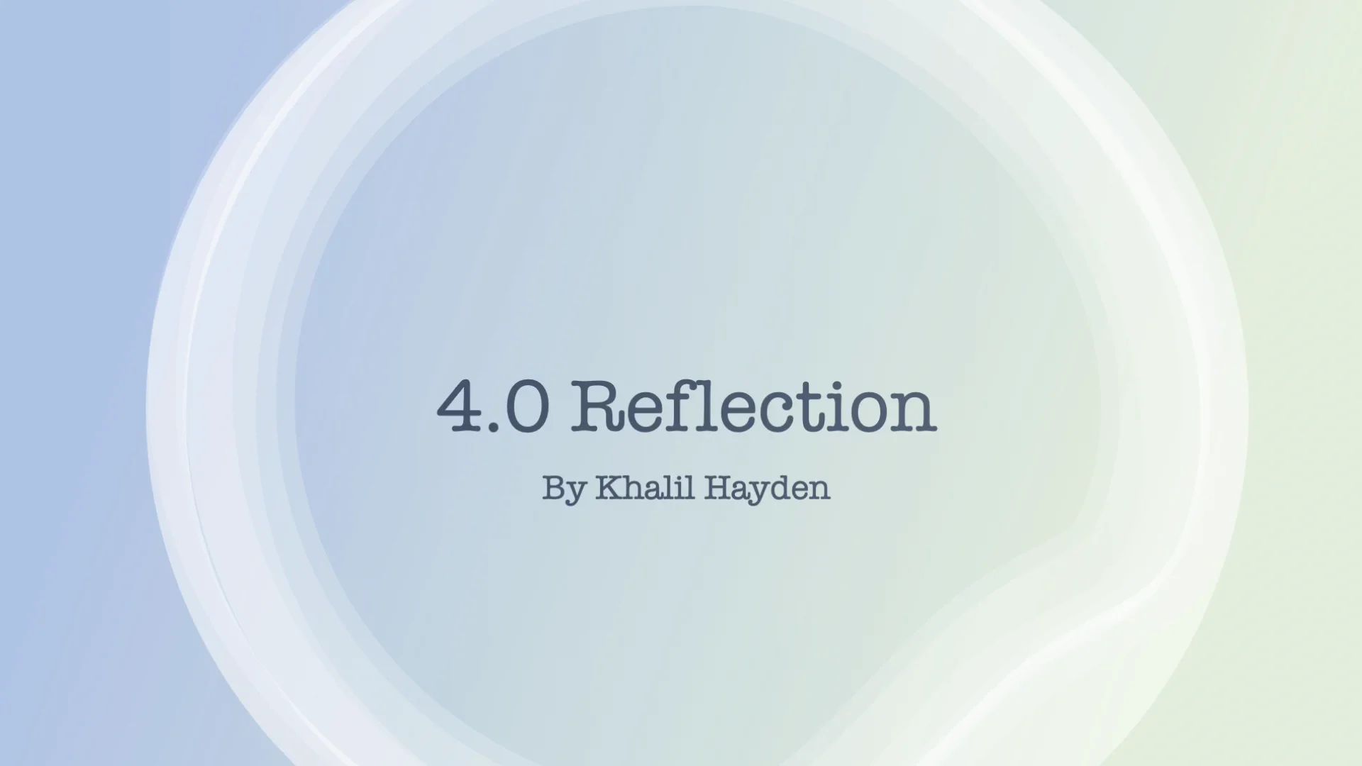 4.0 Reflection Video on Vimeo