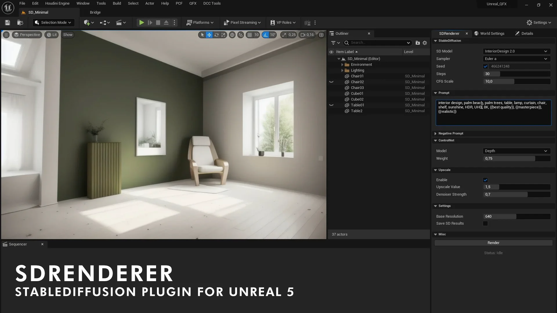 SD Renderer Plugin for UE5, Preview 1