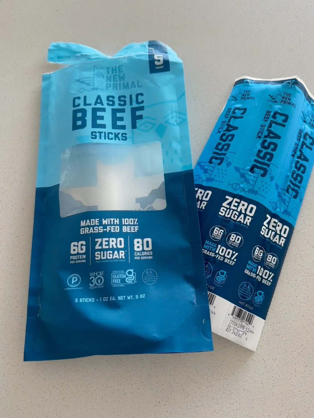 Demo - 5 COUNT - Classic 100% Grass-Fed Beef Meat Sticks (5 Sticks ...