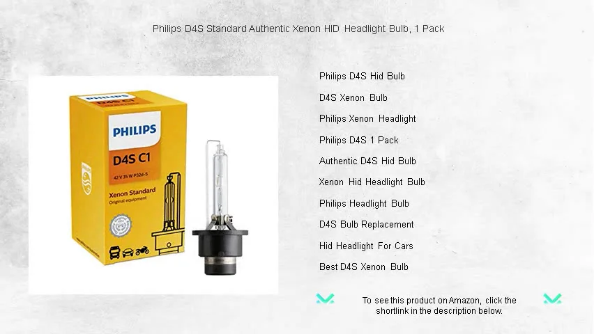 Philips D4S Standard Authentic Xenon HID Headlight Bulb, 1 Pack on Vimeo