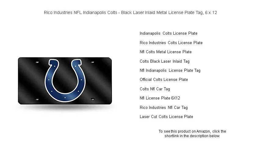 Rico Industries NFL Indianapolis Colts - Black Laser Inlaid Metal ...