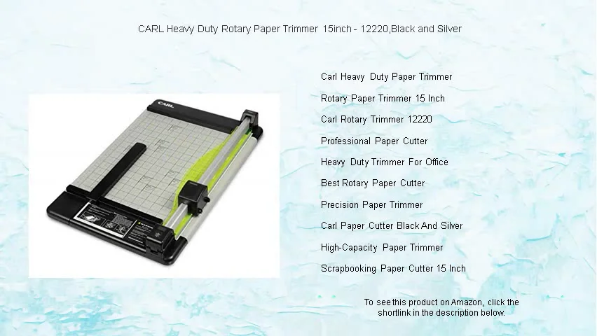 CARL Heavy Duty Rotary Paper Trimmer 15inch - 12220,Black and Silver