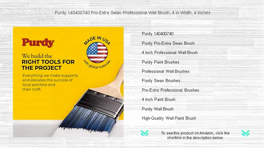 Purdy 140400740 Pro-Extra Swan Professional Wall Brush, 4 in Width, 4 ...