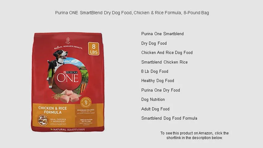 Purina ONE SmartBlend Dry Dog Food, Chicken & Rice Formula, 8-Pound Bag ...