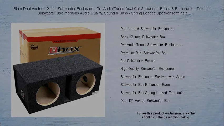 Bbox Dual Vented 12 Inch Subwoofer Enclosure - Pro Audio Tuned Dual Car ...