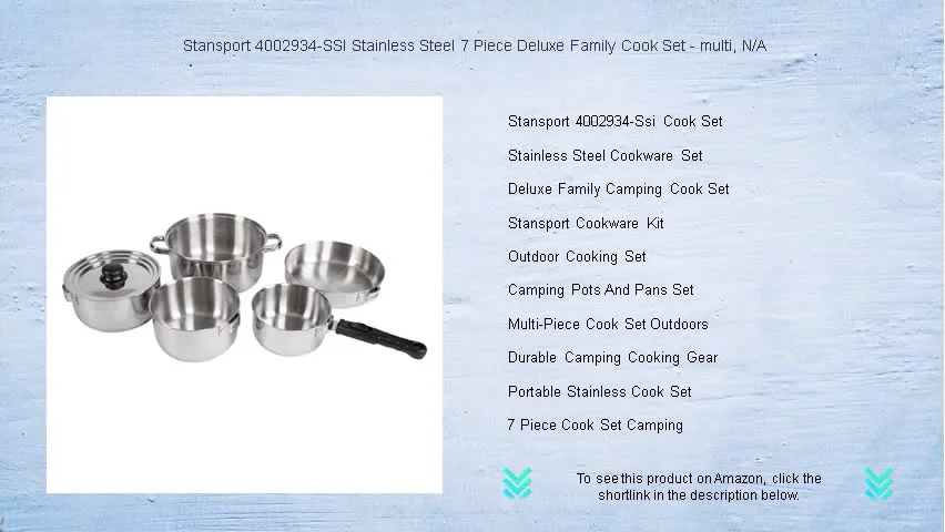 Stansport 4002934-SSI Stainless Steel 7 Piece Deluxe Family Cook Set ...