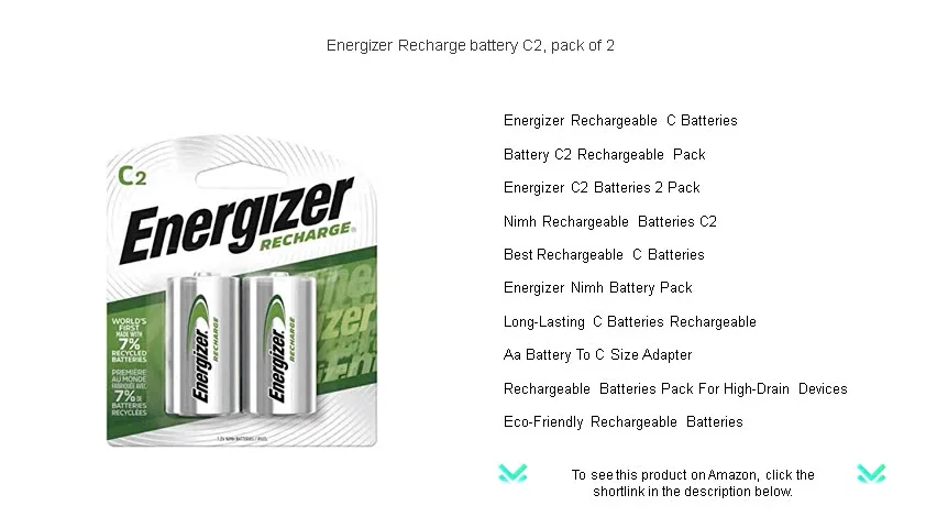 Energizer Recharge battery C2, pack of 2 on Vimeo