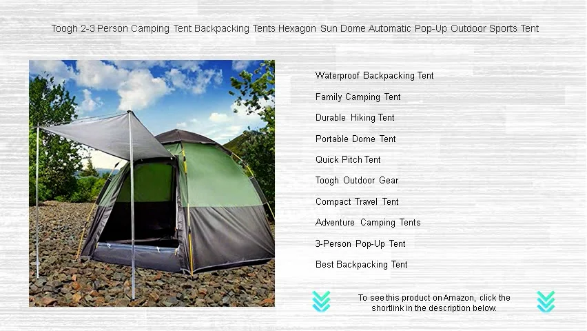 Toogh 2-3 Person Camping Tent Backpacking Tents Hexagon Sun Dome ...