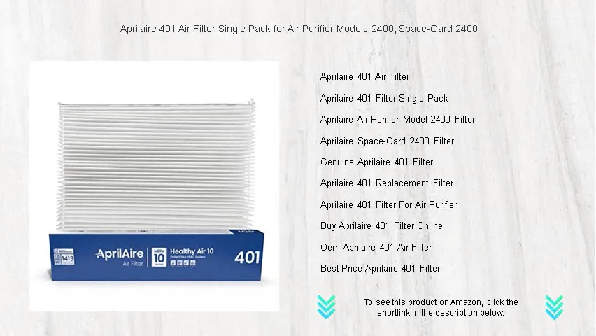 Aprilaire 401 Air Filter Single Pack for Air Purifier Models 2400 ...