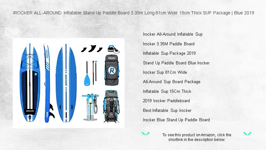 iROCKER ALL-AROUND Inflatable Stand Up Paddle Board 3.35m Long 81cm ...