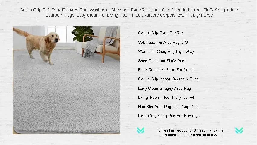 Gorilla Grip Soft Faux Fur Area Rug, Washable, Shed and Fade Resistant ...
