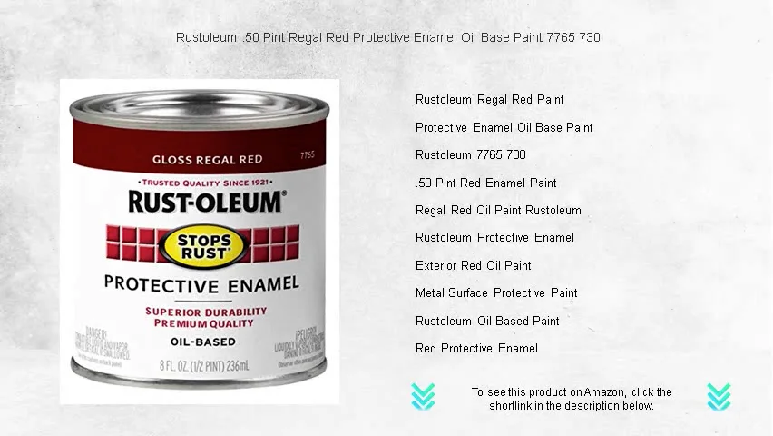 Rustoleum .50 Pint Regal Red Protective Enamel Oil Base Paint 7765 730 ...
