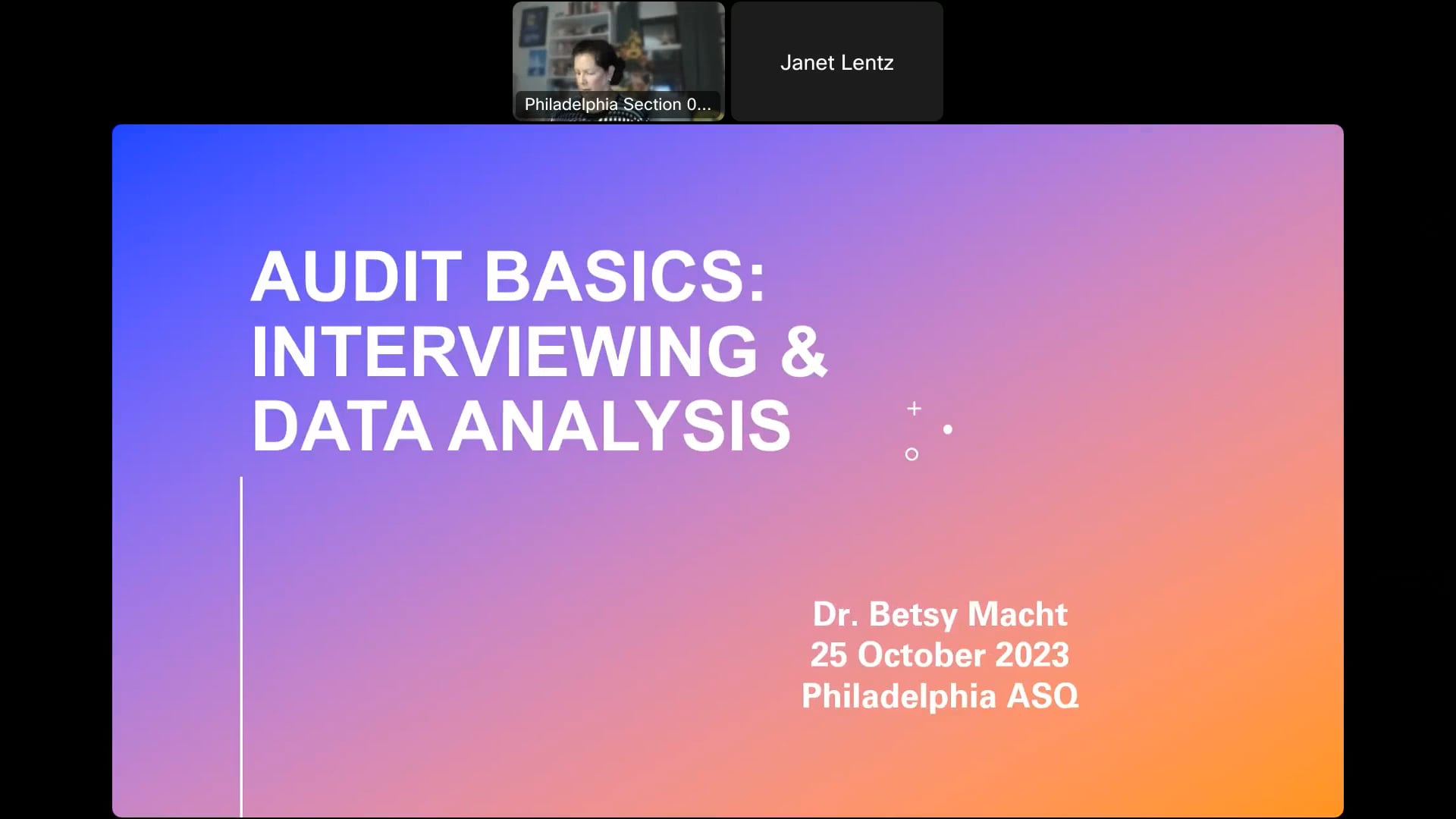 Auditing Basics: Interviewing and Data Analysis with Dr. Betsy Macht