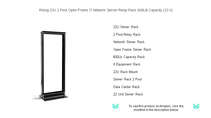 Rising 22U 2 Post Open Frame IT Network Server Relay Rack 600LB ...