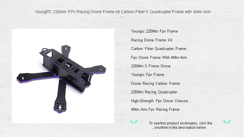 YoungRC 220mm FPV Racing Drone Frame kit Carbon Fiber X Quadcopter ...