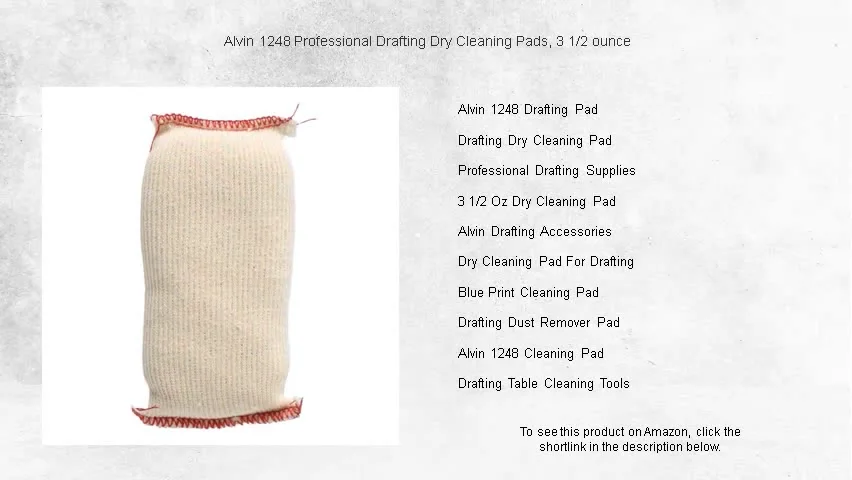 Alvin 1248 Professional Drafting Dry Cleaning Pads, 3 1/2 ounce on Vimeo