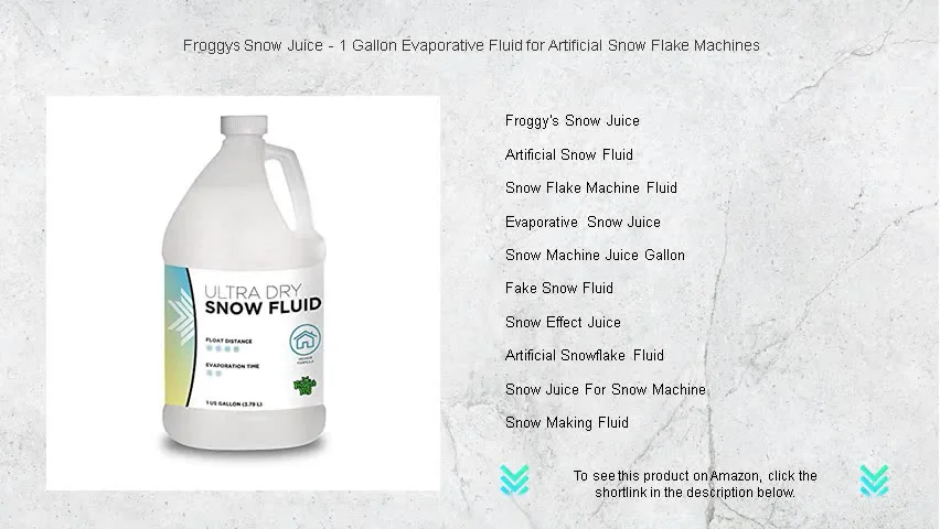 Froggys Snow Juice - 1 Gallon Evaporative Fluid for Artificial Snow ...