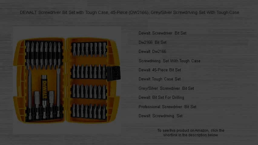 DEWALT Screwdriver Bit Set with Tough Case, 45-Piece (DW2166), Grey ...