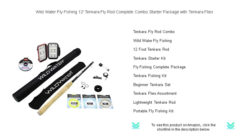 Wild Water Fly Fishing 12' Tenkara Fly Rod Complete Combo Starter Package with Tenkara Flies on ...