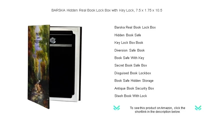 BARSKA Hidden Real Book Lock Box with Key Lock, 7.5 x 1.75 x 10.5 on Vimeo