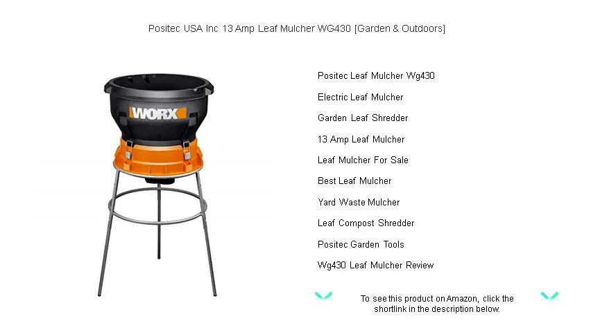 Positec USA Inc 13 Amp Leaf Mulcher WG430 [Garden & Outdoors] on Vimeo