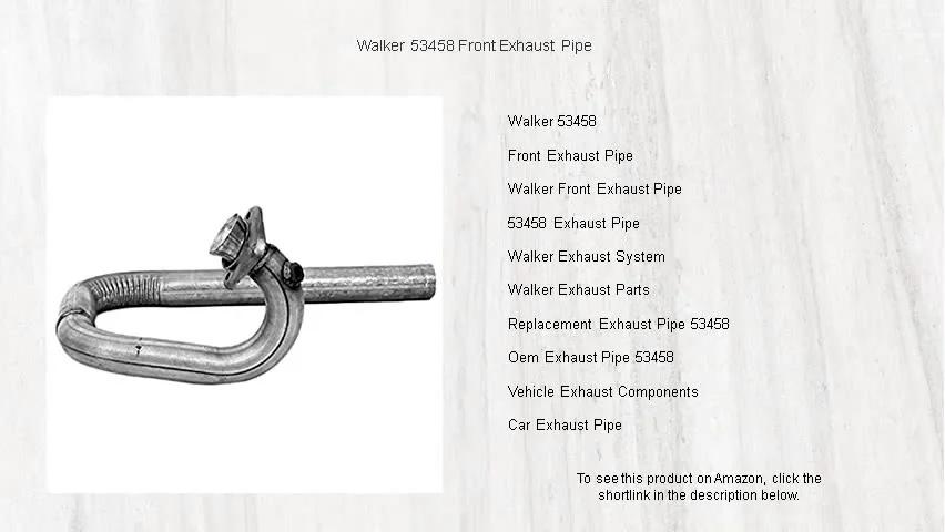 Walker 53458 Front Exhaust Pipe on Vimeo