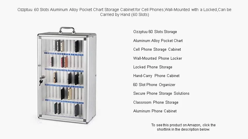 Ozzptuu 60 Slots Aluminum Alloy Pocket Chart Storage Cabinet for Cell ...