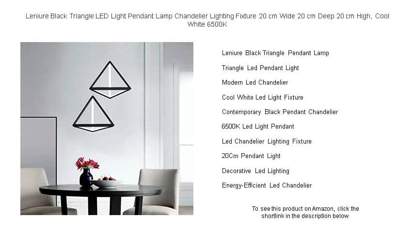 Leniure Black Triangle LED Light Pendant Lamp Chandelier Lighting ...