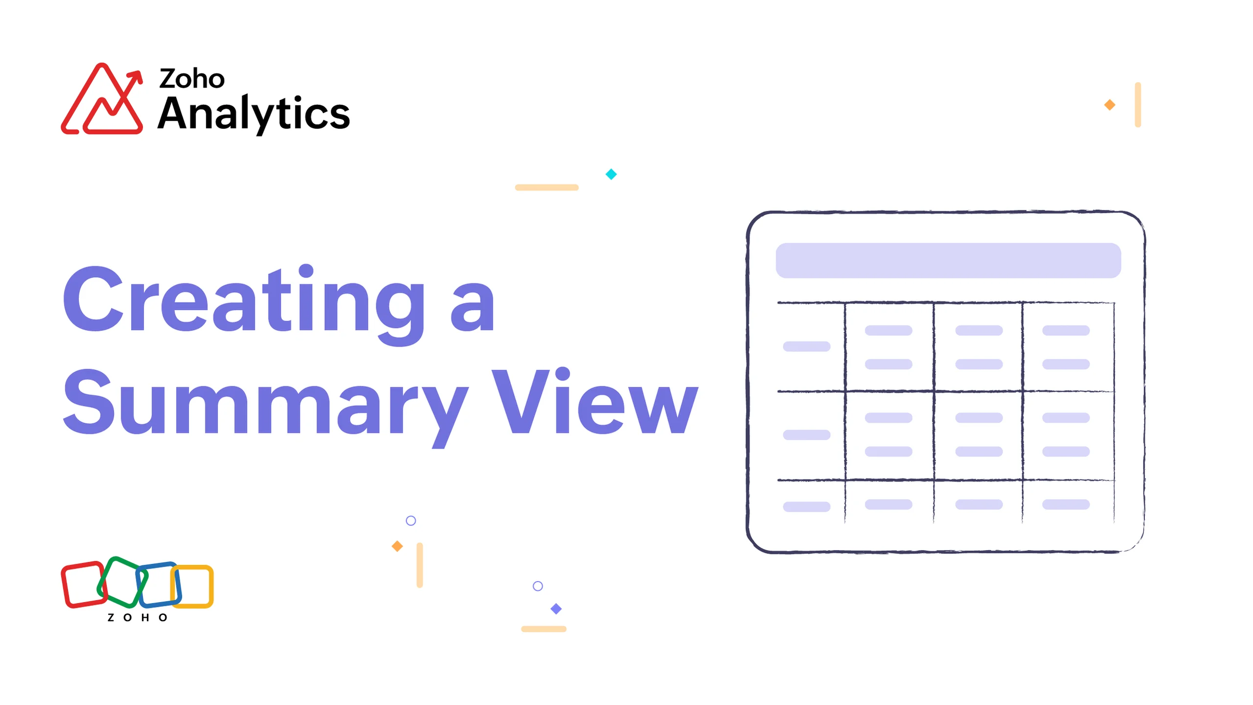 Creating Summary Views | Zoho Analytics