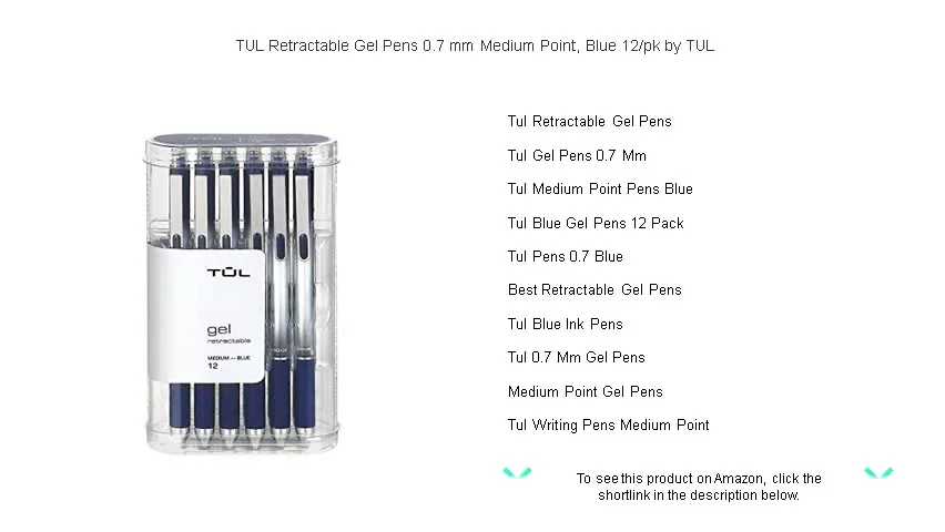 TUL Retractable Gel Pens 0.7 mm Medium Point, Blue 12/pk by TUL on Vimeo