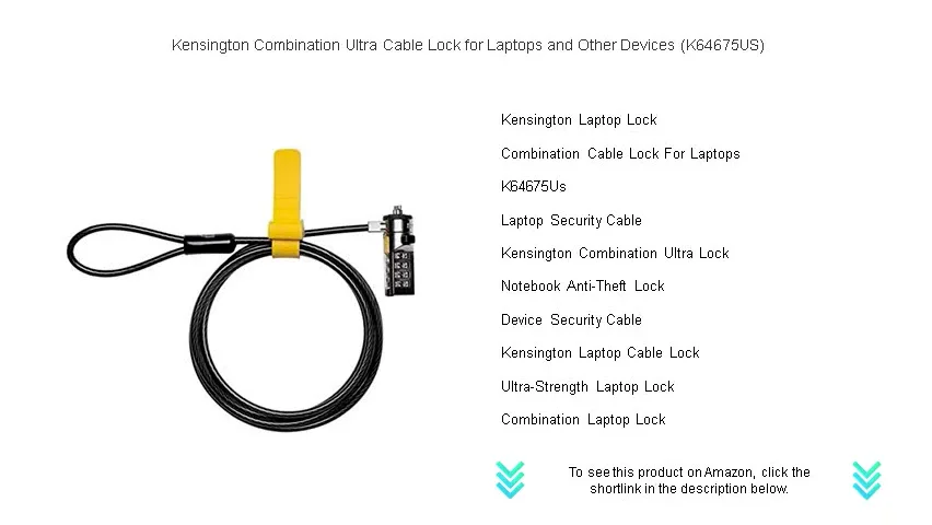Kensington Combination Ultra Cable Lock for Laptops and Other Devices ...