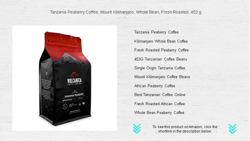 Tanzania Peaberry Coffee, Mount Kilimanjaro, Whole Bean, Fresh Roasted ...