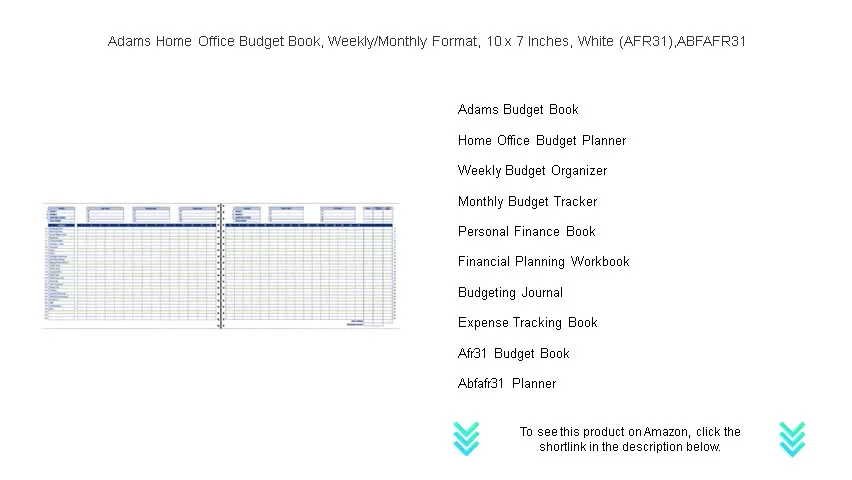 Adams Home Office Budget Book, Weekly/Monthly Format, 10 x 7 Inches ...