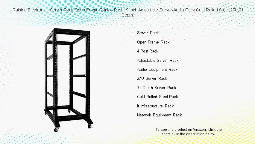 Raising Electronics Server Rack Open Frame Rack 4 Post 19 inch ...