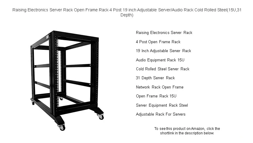 Raising Electronics Server Rack Open Frame Rack 4 Post 19 inch ...