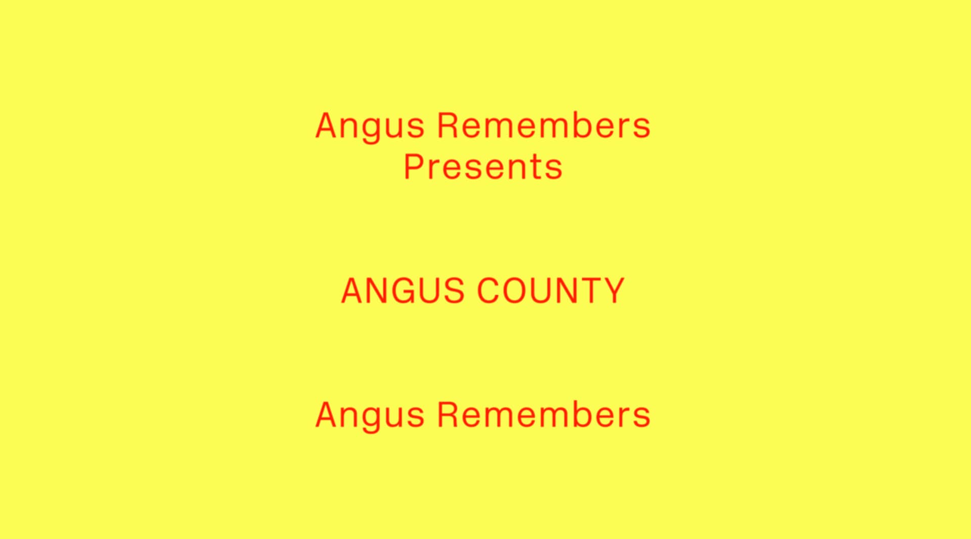 Angus Remembers Angus County on Vimeo