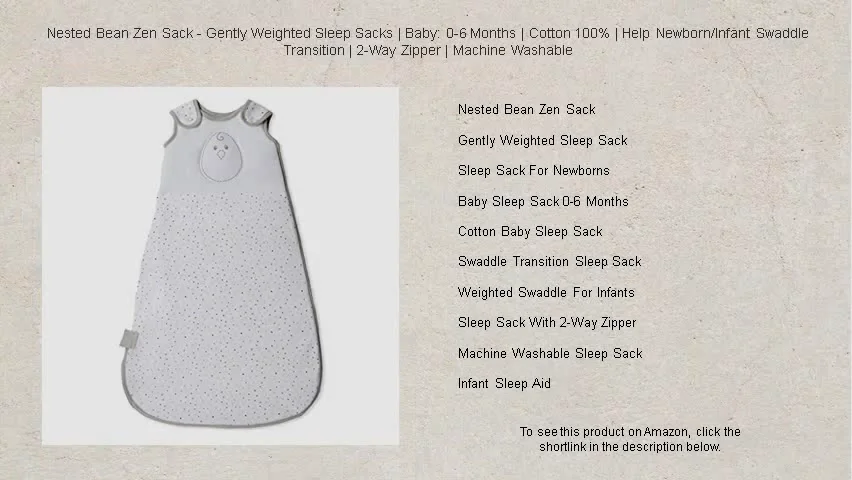 Nested Bean Zen Sack - Gently Weighted Sleep Sacks | Baby: 0-6 Months ...