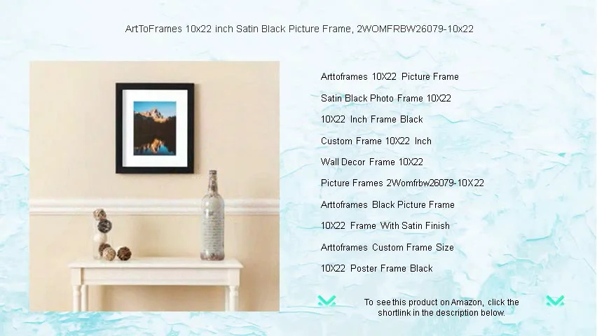 ArtToFrames 10x22 inch Satin Black Picture Frame, 2WOMFRBW26079-10x22 ...