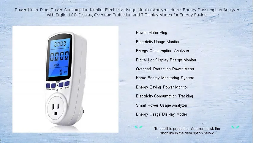 Power Meter Plug, Power Consumption Monitor Electricity Usage Monitor ...