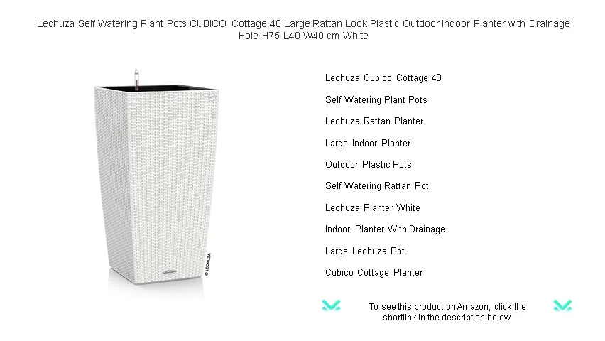 Lechuza Self Watering Plant Pots CUBICO Cottage 40 Large Rattan Look ...