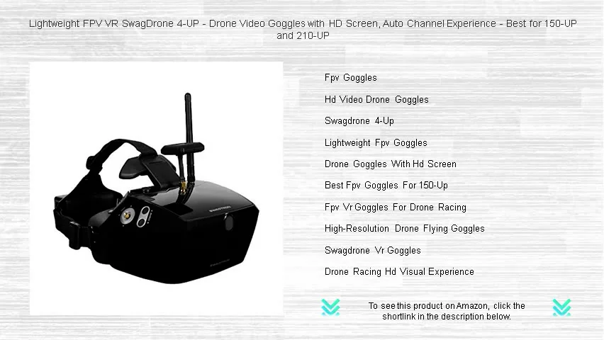Lightweight FPV VR SwagDrone 4-UP - Drone Video Goggles with HD Screen ...