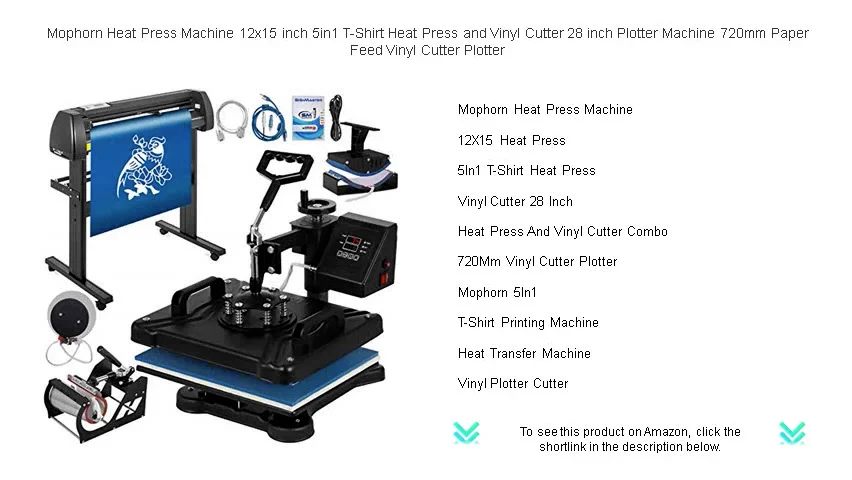 Mophorn Heat Press Machine 12x15 inch 5in1 T-Shirt Heat Press and Vinyl Cutter 28 inch Plotter ...