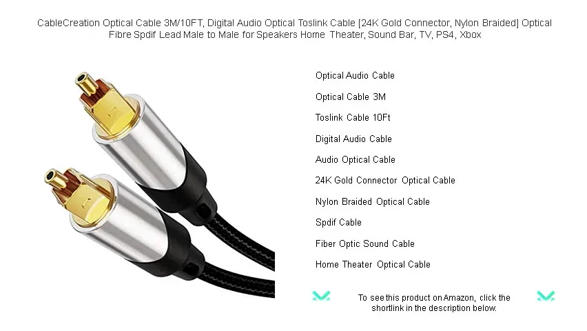 CableCreation Optical Cable 3M/10FT, Digital Audio Optical Toslink ...