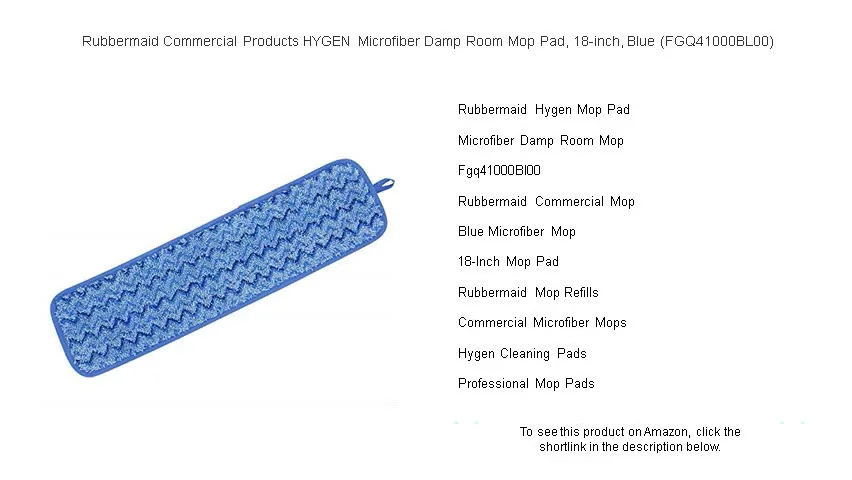 Rubbermaid Commercial Products HYGEN Microfiber Damp Room Mop Pad, 18 ...
