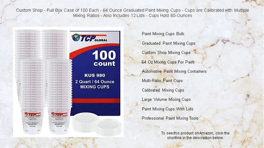 Custom Shop - Full Box Case of 100 Each - 64 Ounce Graduated Paint ...