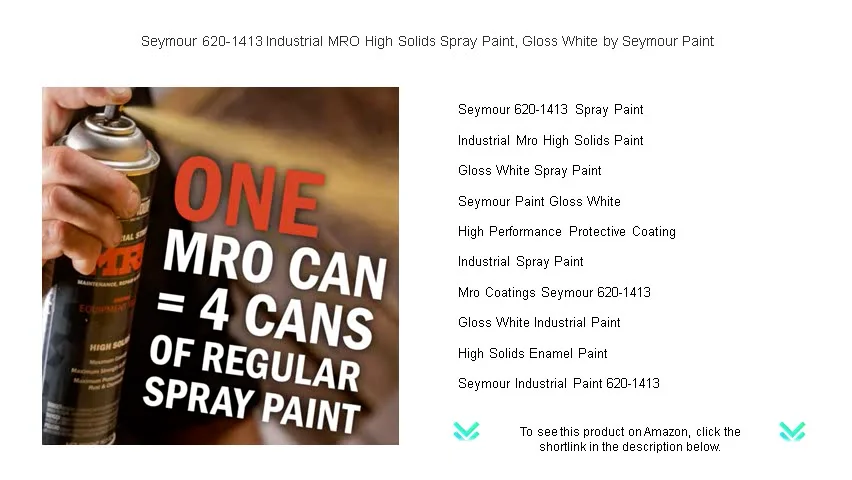 Seymour 620-1413 Industrial MRO High Solids Spray Paint, Gloss White by ...