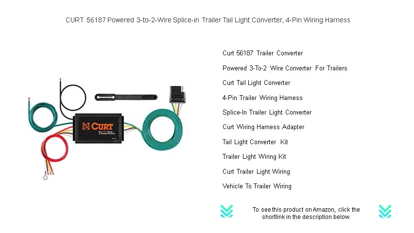 CURT 56187 Powered 3-to-2-Wire Splice-in Trailer Tail Light Converter ...