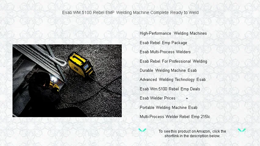 Esab WM.5100 Rebel EMP Welding Machine Complete Ready to Weld on Vimeo